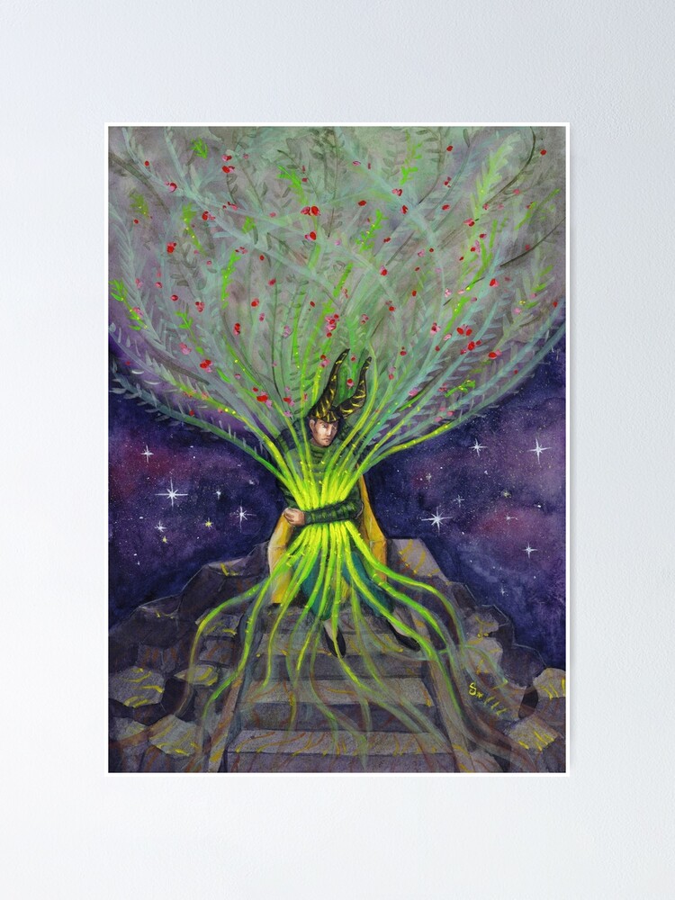 "Loki embracing the Multiverse tree" Poster for Sale by SandRougelune ...