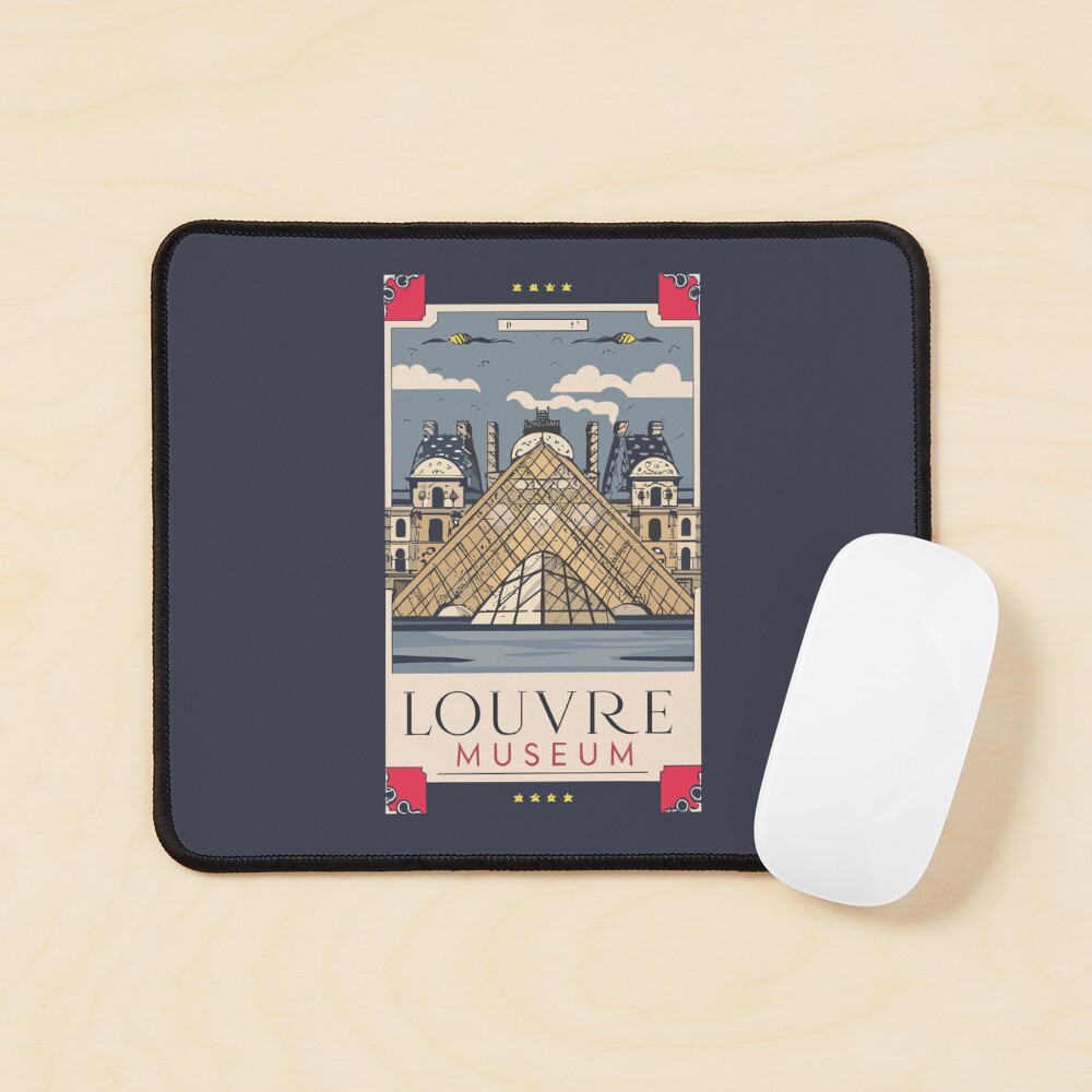 "A Vintage Travel Art of the Louvre Museum in Paris - France " Sticker ...
