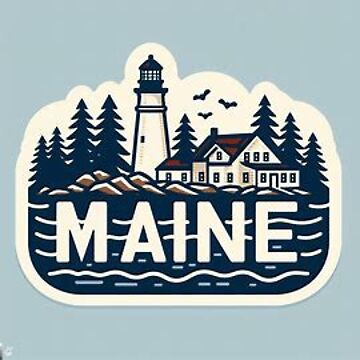 "Maine Graphic" Sticker for Sale by BlueBubble-33 | Redbubble