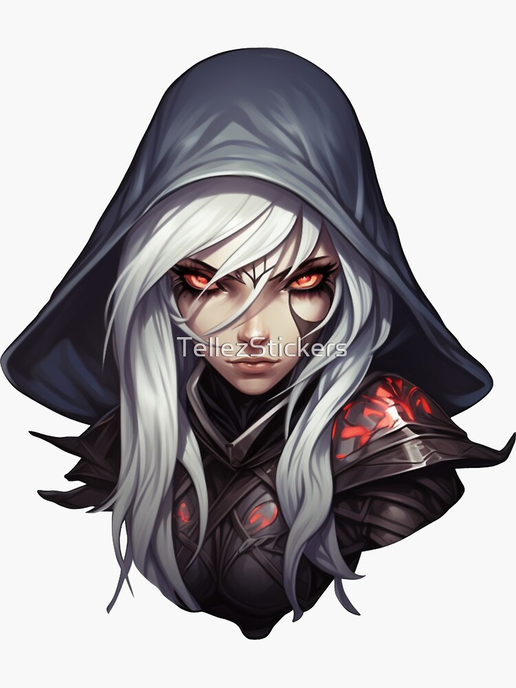 "dnd female drow rogue" Sticker for Sale by TellezStickers | Redbubble