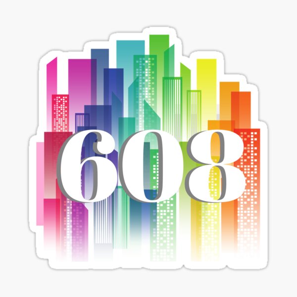 "608 Skyline" Sticker for Sale by theamandaeffect | Redbubble