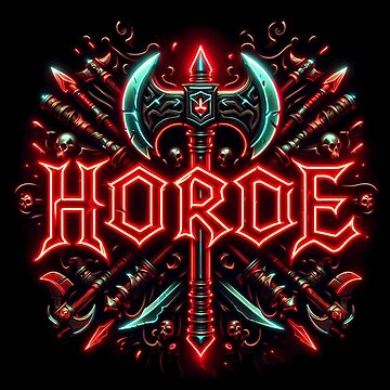 "Horde World of Warcraft Inspired Neon Crest" Sticker for Sale by ...
