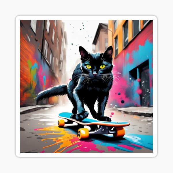 "Alley Cat Cruiser" Sticker for Sale by SemetrikArts | Redbubble