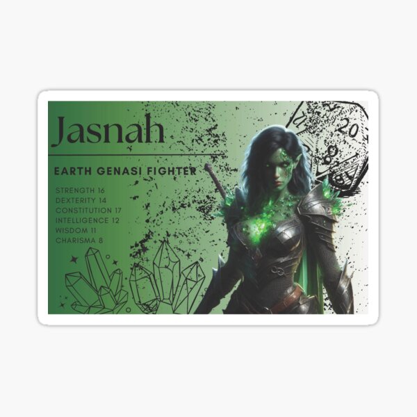 "DnD: Jasnah character sheet" Sticker for Sale by ClaudieRose | Redbubble