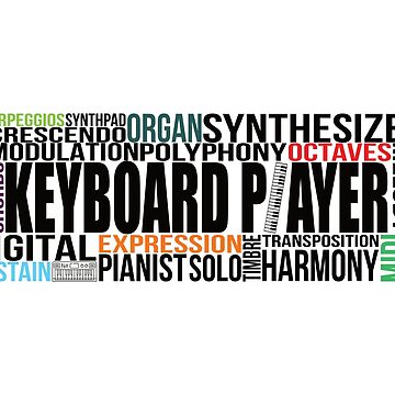 "Keyboards Player Text Design" Sticker for Sale by FlashMacDesign ...