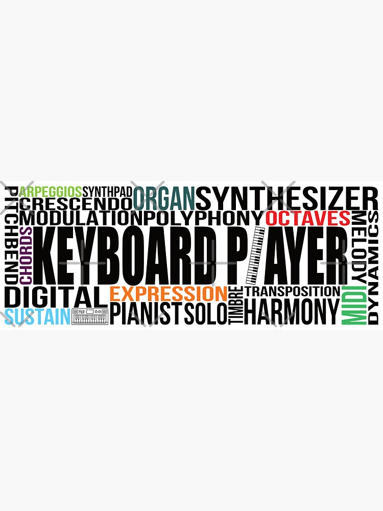 "Keyboards Player Text Design" Sticker for Sale by FlashMacDesign ...