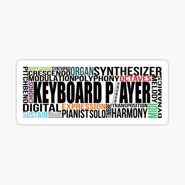 "Keyboards Player Text Design" Sticker for Sale by FlashMacDesign ...