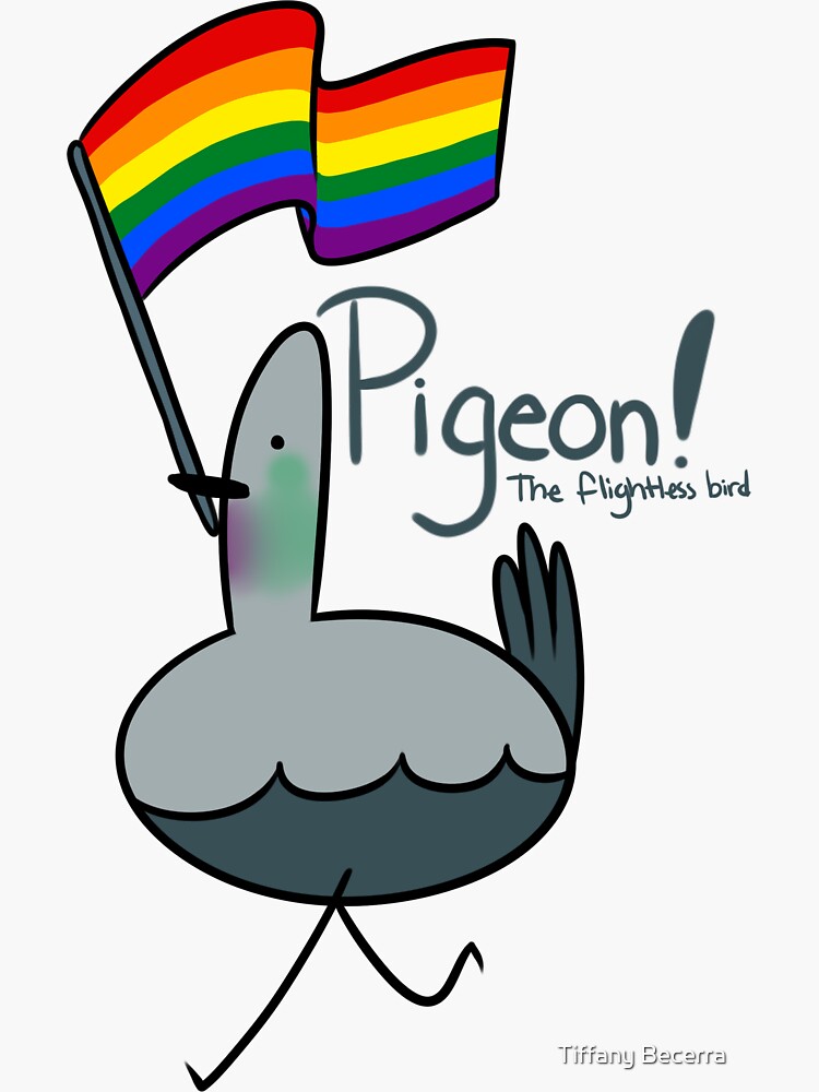 "Pigeon! The Flightless Bird - LGBT Love" Sticker by Sakicakes | Redbubble
