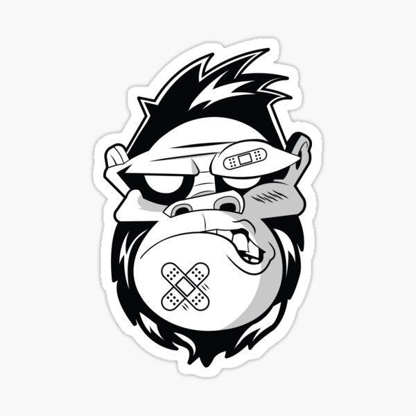 "Aggressive Beaten Gorilla Badass Animal" Sticker for Sale by ...