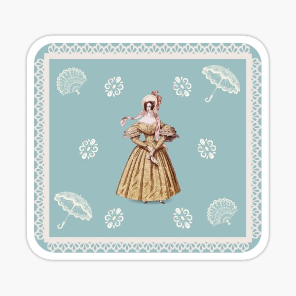 "Victorian Lady Frame Sticker" Sticker for Sale by VintageLounge ...