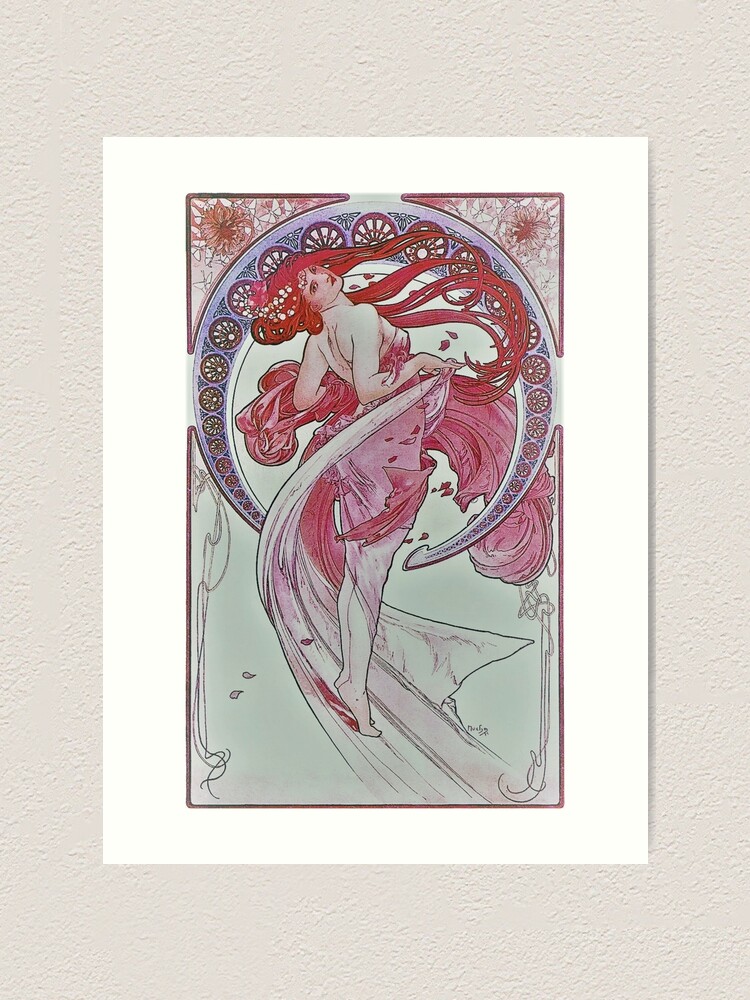 "Vintage Alphonse Mucha - The Dance 1898 Art Nouveau" Art Print by ...