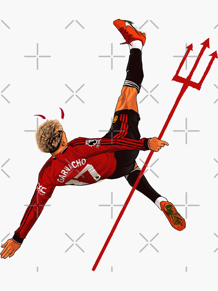 "Alejandro Garnacho Bicycle kick" Sticker for Sale by farqaleitart ...