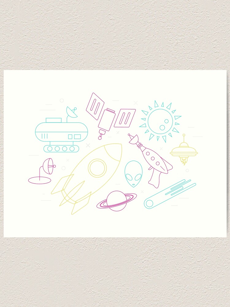 "Funky Space Icons" Art Print for Sale by tato69 | Redbubble