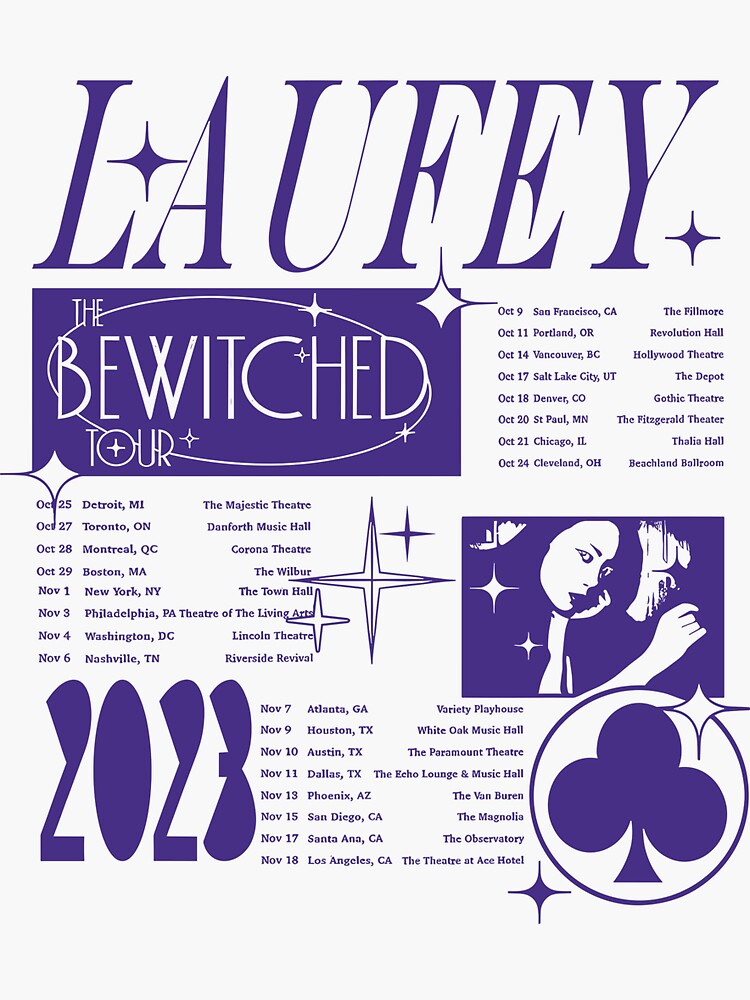 "Vintage Laufey The Bewitched Tour" Sticker for Sale by Solomonturb ...