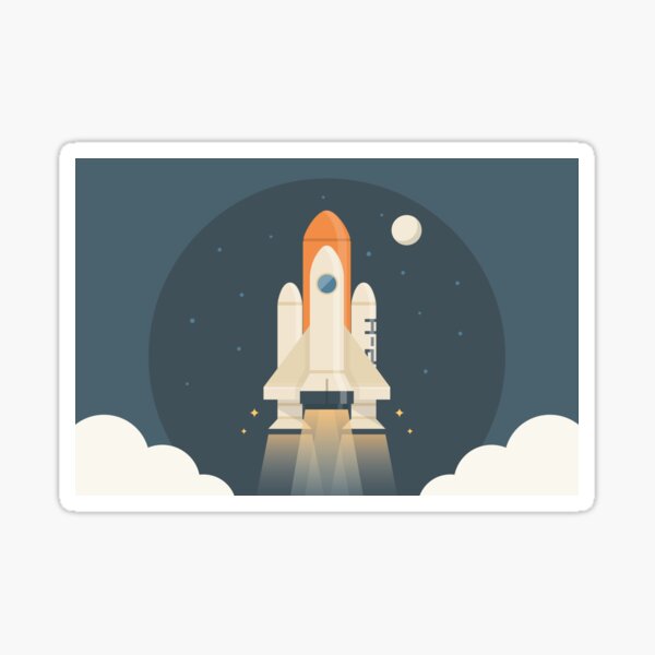 "Spaceship Launch" Sticker for Sale by tato69 | Redbubble