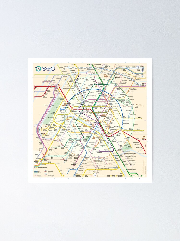 "The New Paris Metro Map" Poster for Sale by Teeter-totter-tam Design ...