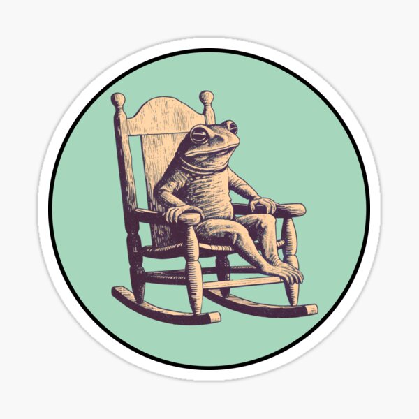 "Rocking Chair Frog" Sticker for Sale by TeaTimePrints | Redbubble