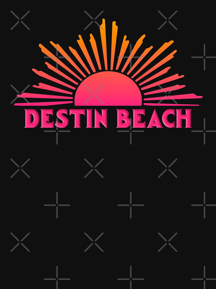 "DESTIN BEACH Florida Souvenir Reise Geschenk Bright Ombre Sun" T-Shirt ...