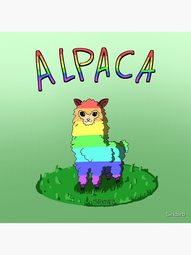"LGBT Gay Pride Alpaca, Rainbow Llama, Cute animal art print" Poster ...