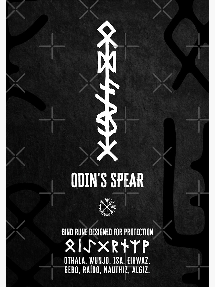 "ELDER FUTHARK 'ODIN'S SPEAR' - BIND RUNE for PROTECTION | POSTER ...