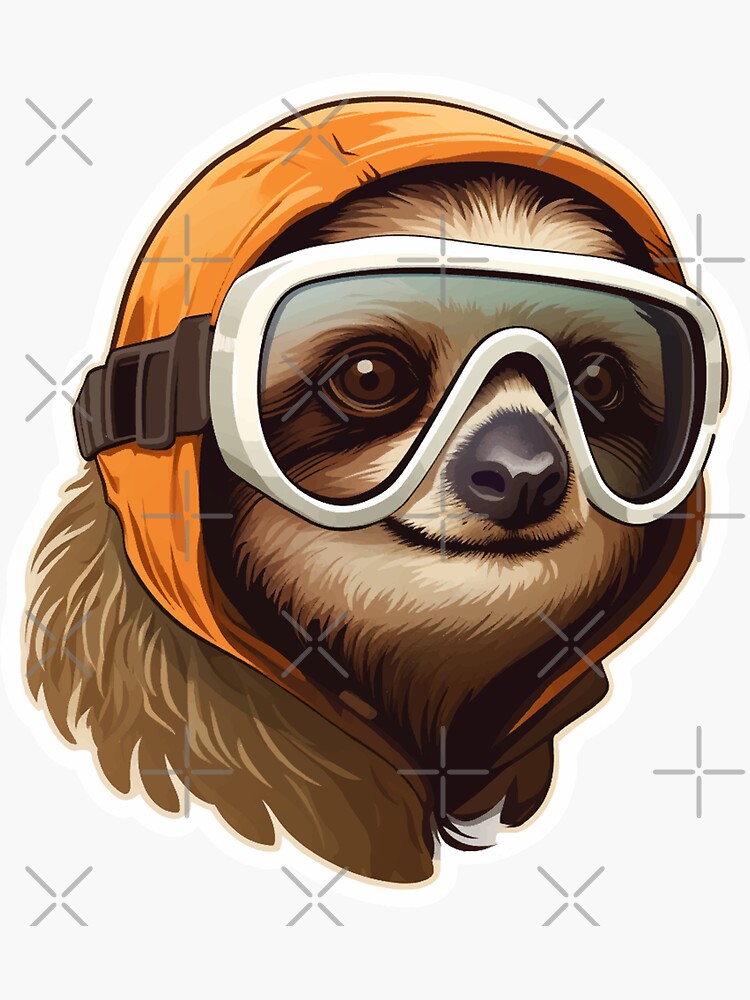 "Sloth Wearing Ski Goggles" Sticker for Sale by VelvetRoom | Redbubble