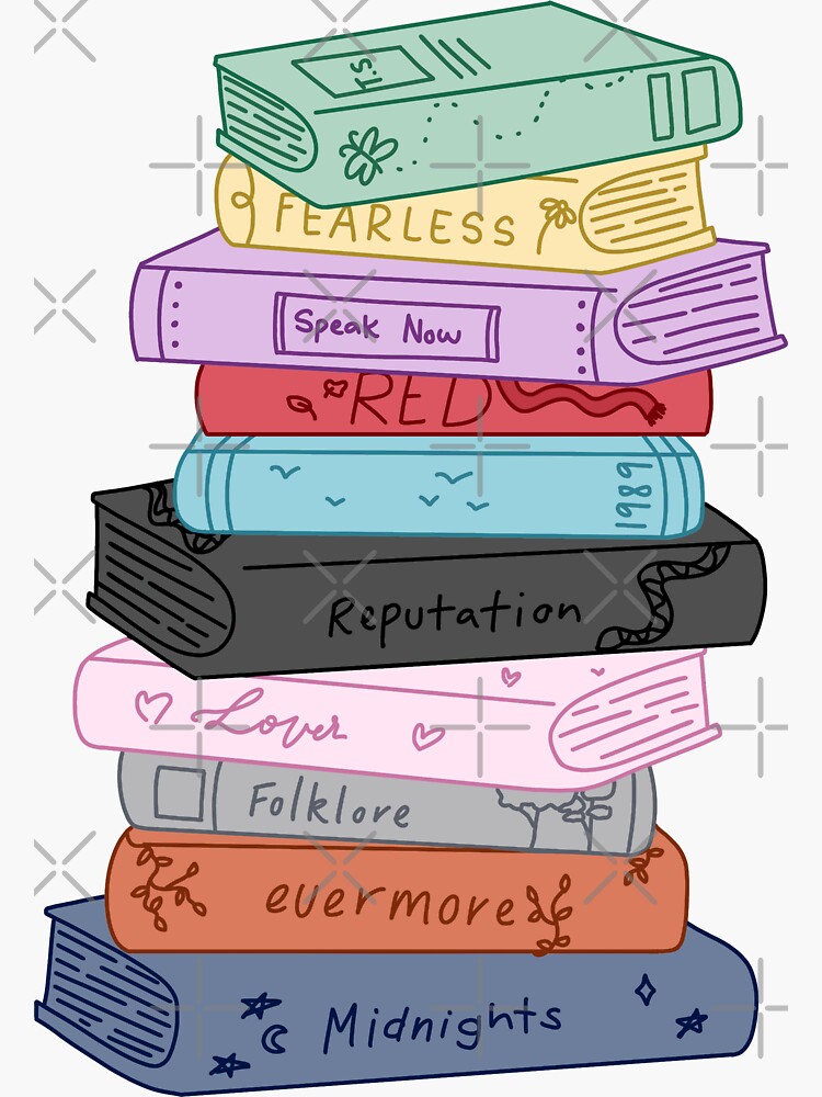 "Eras books" Sticker for Sale by cranberryrose22 | Redbubble