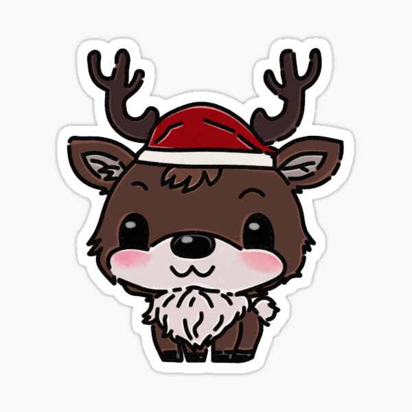 "Christmas cute reindeer " Sticker for Sale by BIANCA DE SOUSA | Redbubble