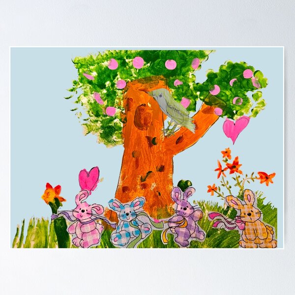 "Ellies bird and rabbits" Poster for Sale by Faerieglen | Redbubble