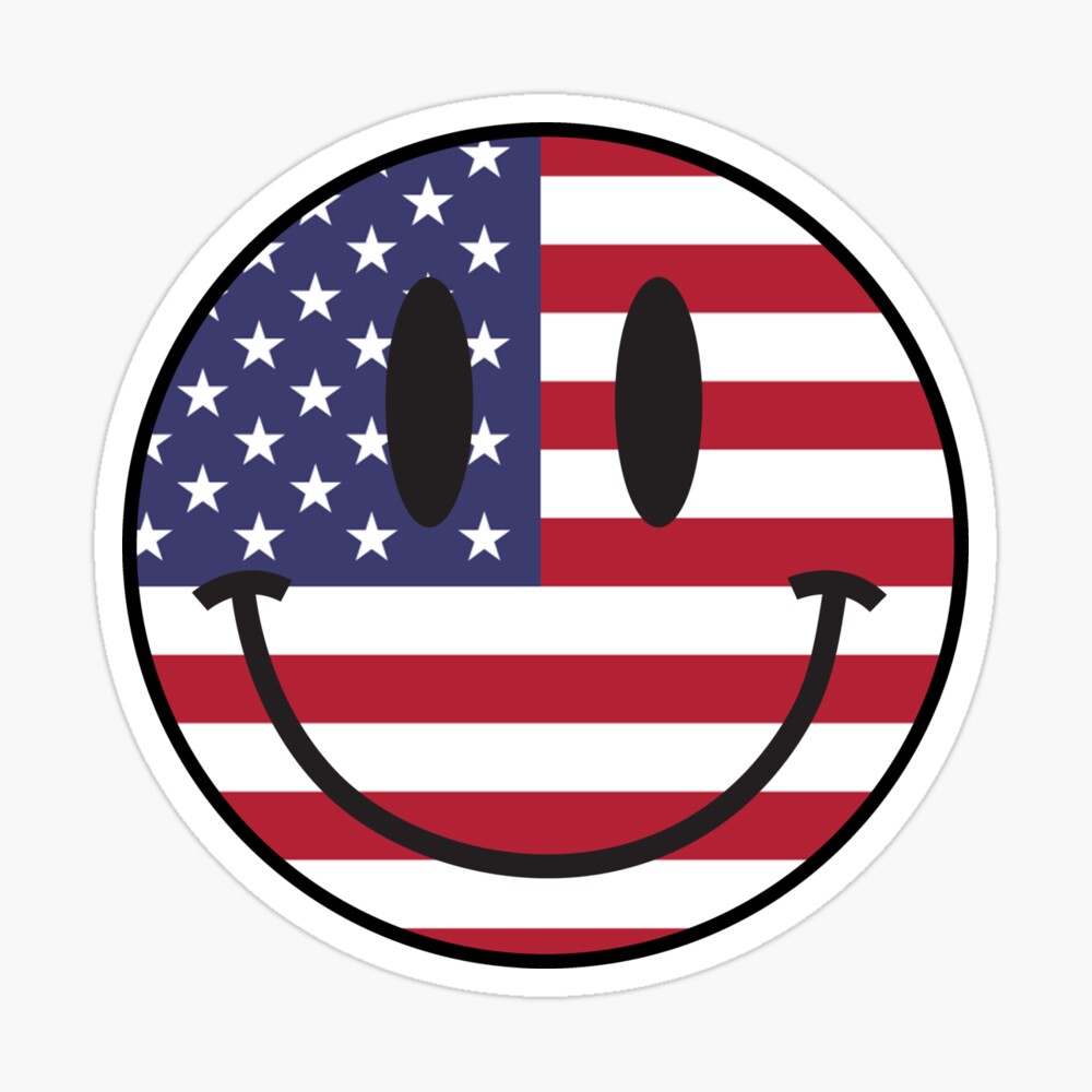 Us Flag With Smiley Face