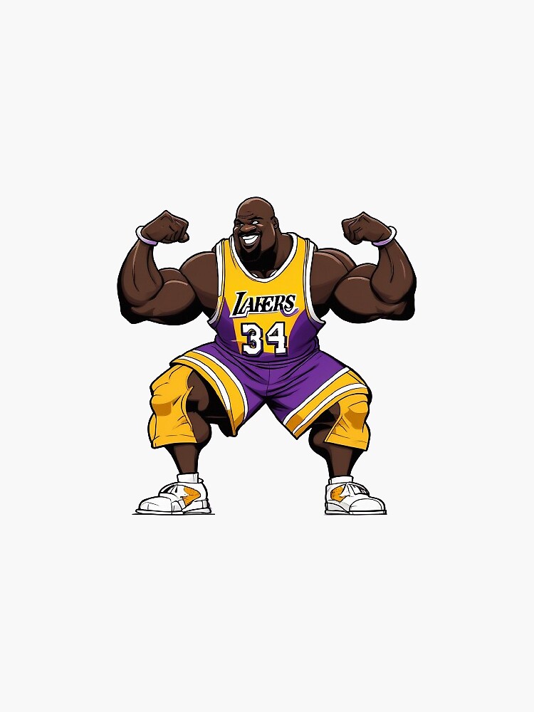 "Shaquille O'Neal Shaq Lakers #34" Sticker for Sale by DesignsByElias ...