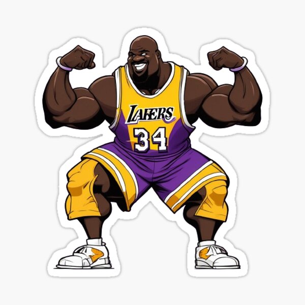 "Shaquille O'Neal Shaq Lakers #34" Sticker for Sale by DesignsByElias ...