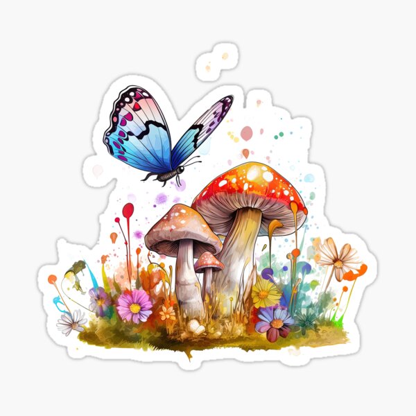 "Magic Mushroom Sticker" Sticker for Sale by Mandayartstudio | Redbubble