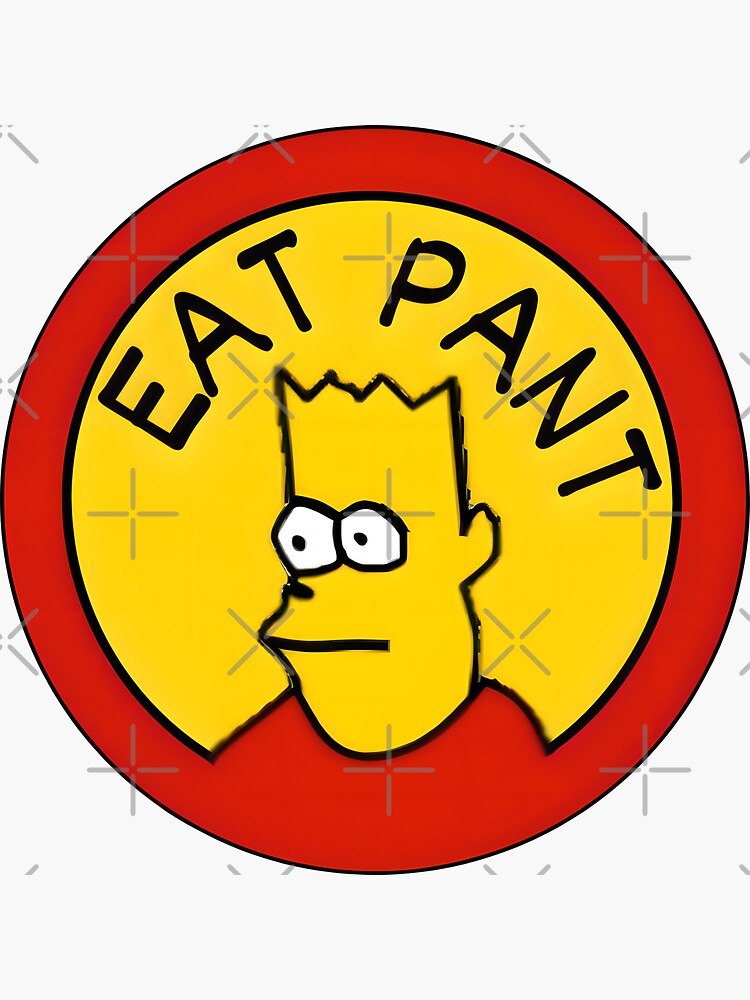 "Eat pant Bart meme logo draw" Sticker for Sale by ChataMaroon | Redbubble