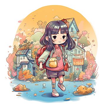 "Cute Kinder garden Girl Sticker" Sticker for Sale by Mandayartstudio ...