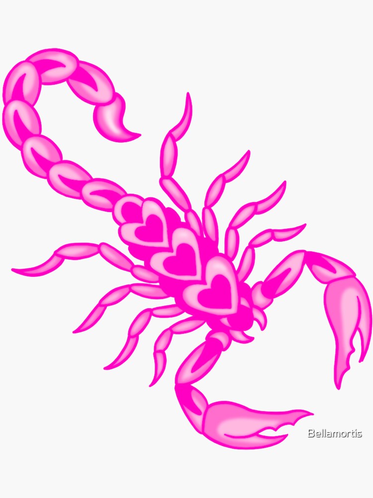 "Pink scorpion" Sticker for Sale by Bellamortis | Redbubble