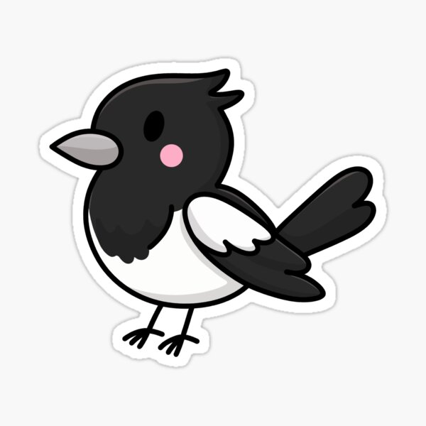 "Cute Magpie Cartoon" Sticker for Sale by MoasisArt | Redbubble