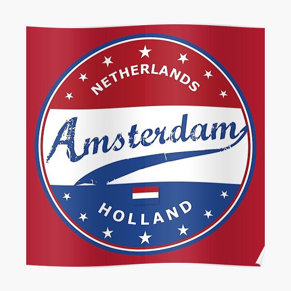 Póster «Diseño de Amsterdam con la bandera de los colores de los Países ...