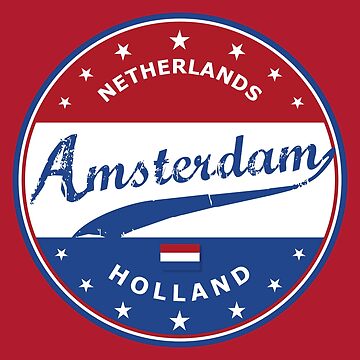 "Amsterdam design with flag of The Netherlands colors, Holland flag ...