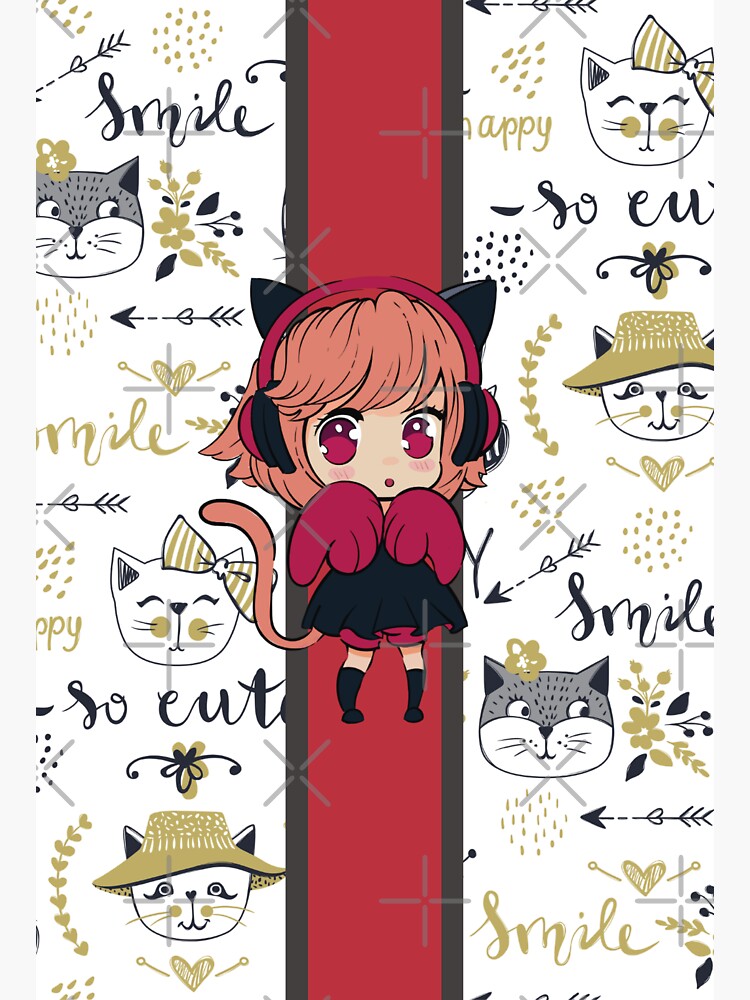 "Cute Chibi Anime Girl Waifu by BrianM Art" Sticker for Sale by BrianM ...