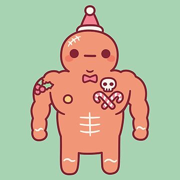 "Funny Muscular Gingerbread Man With Christmas Tattoos" Greeting Card ...