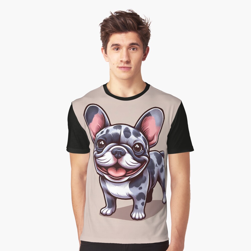 "Happy Merle Frenchie" Sticker for Sale by DogArtGallery | Redbubble