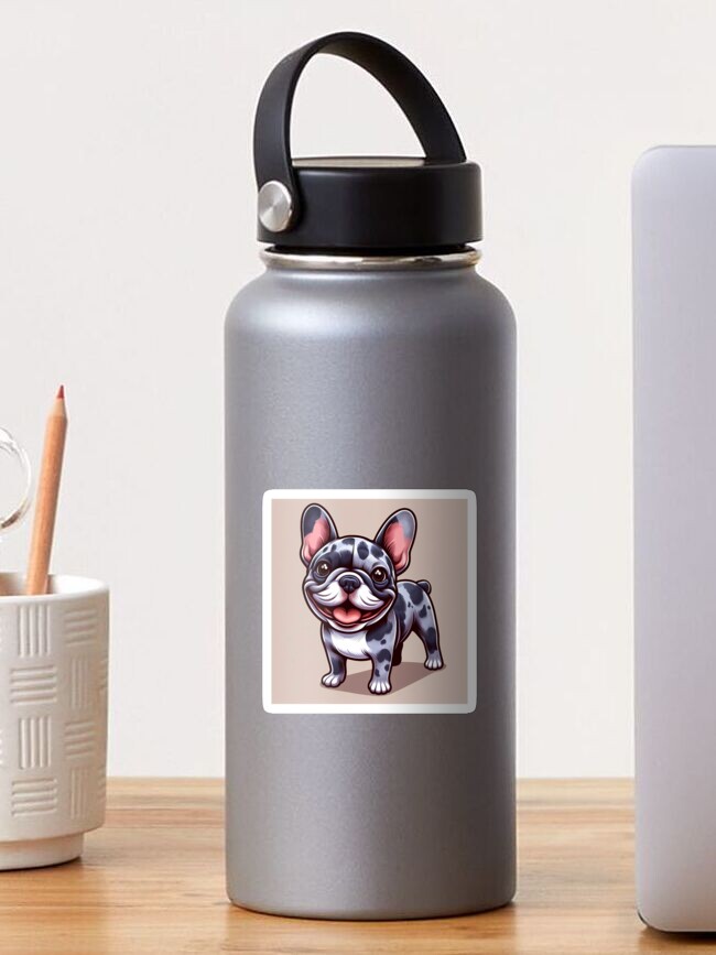 "Happy Merle Frenchie" Sticker for Sale by DogArtGallery | Redbubble