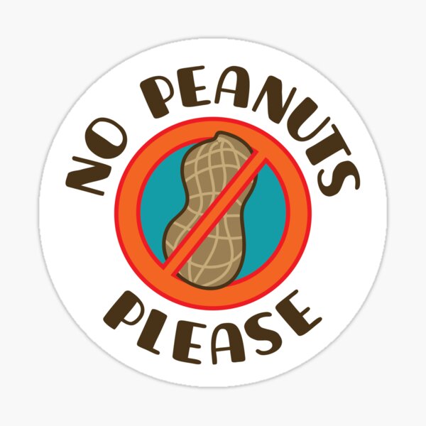 "No Peanuts Please - Food Allergy Alert" Sticker for Sale by ...