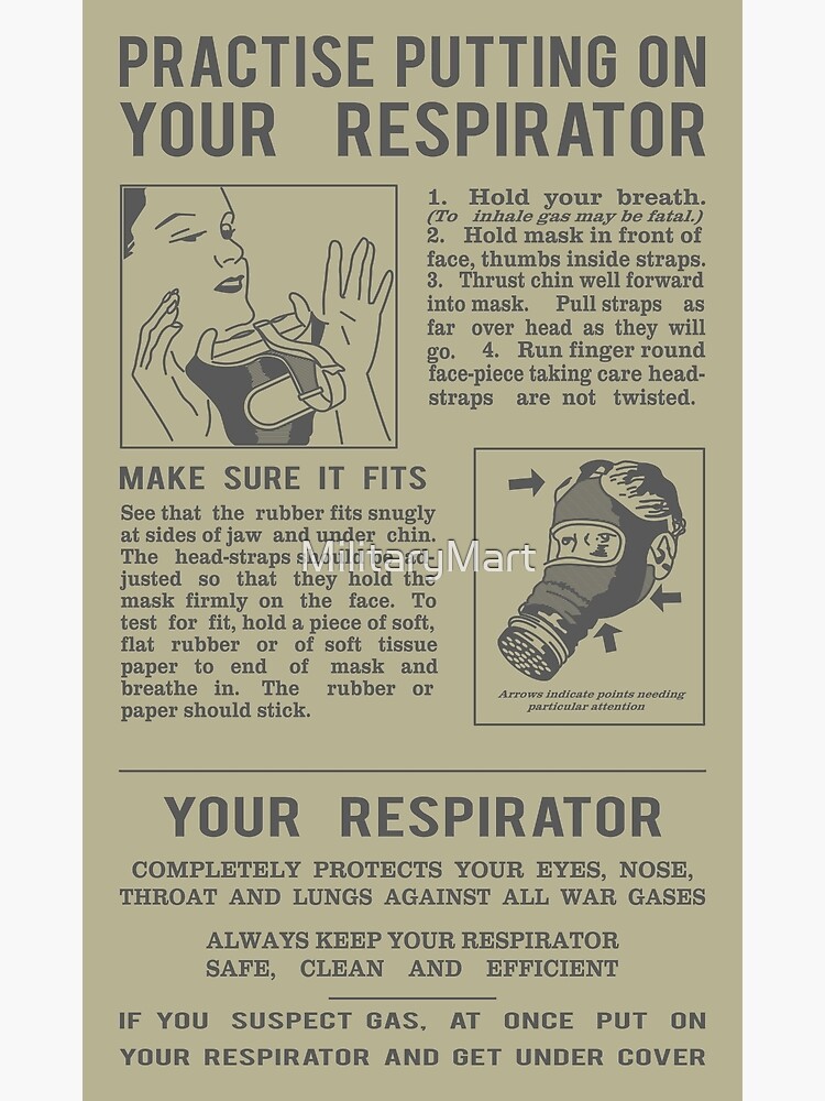 "WW2 Gas Mask Respirator British Instructions Public Information ...