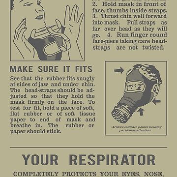 "WW2 Gas Mask Respirator British Instructions Public Information ...