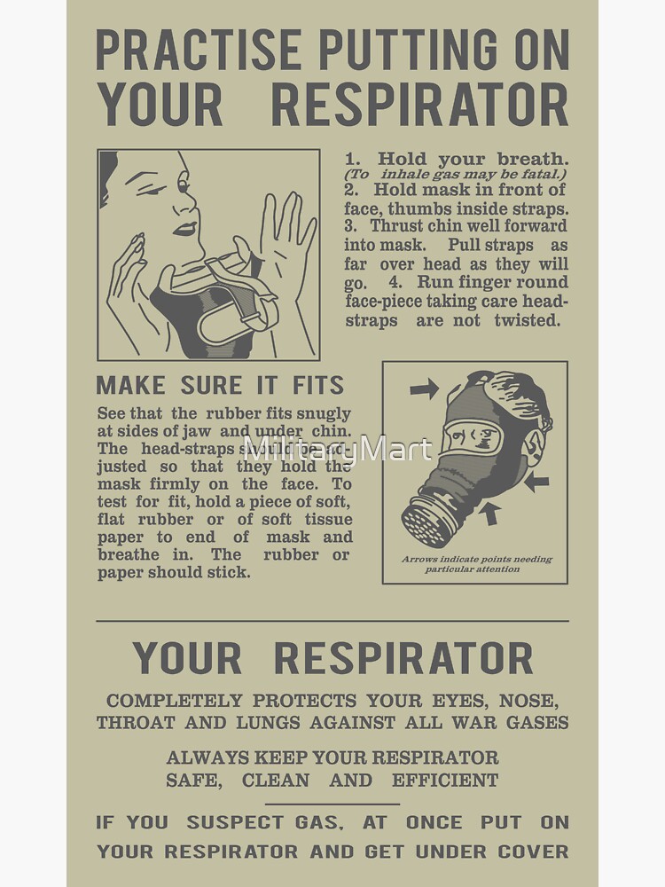 "WW2 Gas Mask Respirator British Instructions Public Information ...