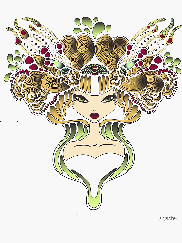 "Melusine" Sticker by agacha | Redbubble