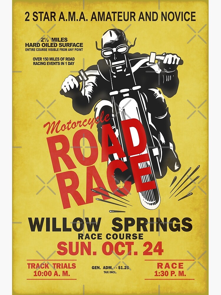 Willow Springs Motorcycle Road Race Premium Matte Vertical Poster ...