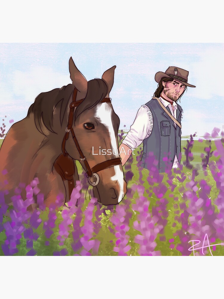 "Floral John Marston II" Sticker for Sale by LissuArt | Redbubble
