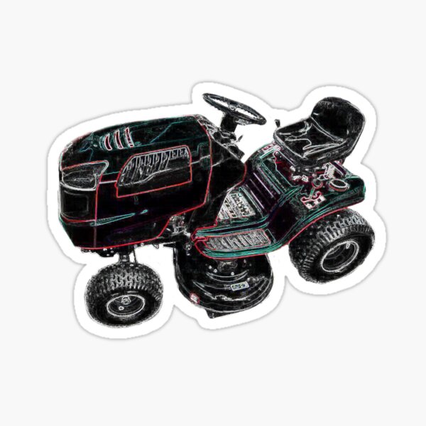 "Vintage Riding Lawn Mower, Lawn Mowing Tractor, Ride On Mower" Sticker ...